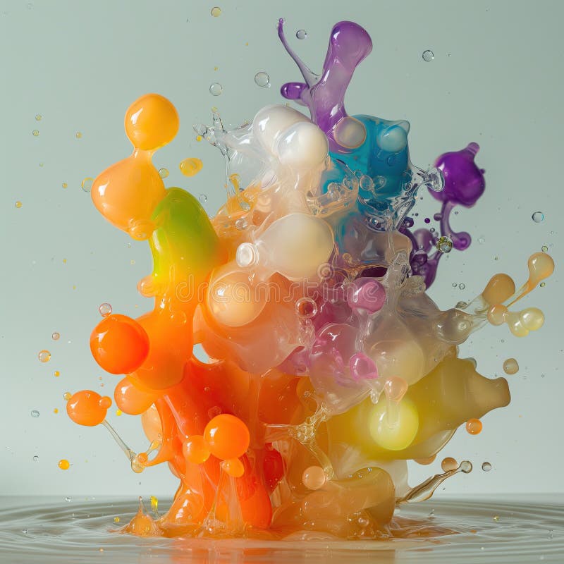 Multi-colored Jelly Spheres Deform Each Other Stock Photo - Image of ...