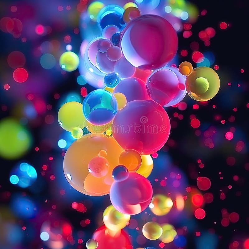 Multi-colored Jelly Spheres Deform Each Other Stock Photo - Image of ...