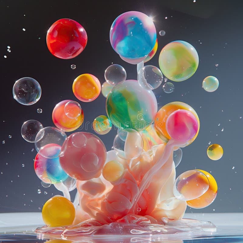 Multi-colored Jelly Spheres Deform Each Other Stock Image - Image of ...