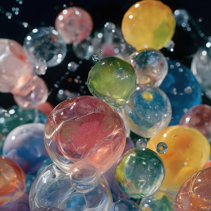 Multi-colored Jelly Spheres Deform Each Other Stock Image - Image of ...