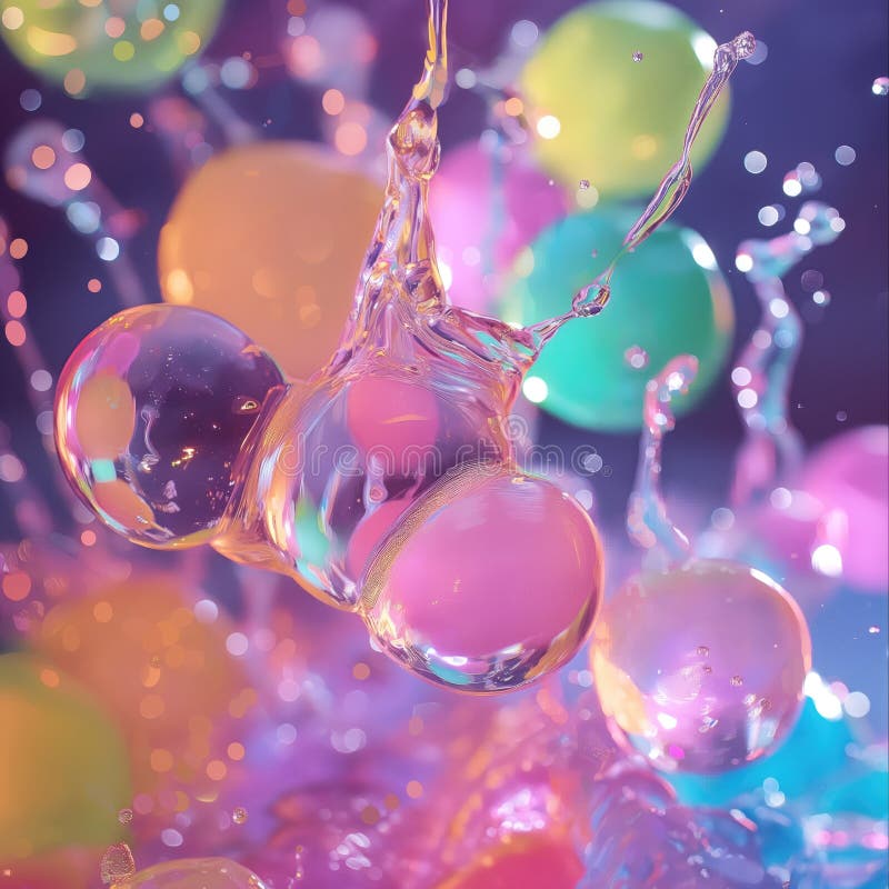 Multi-colored Jelly Spheres Deform Each Other Stock Image - Image of ...