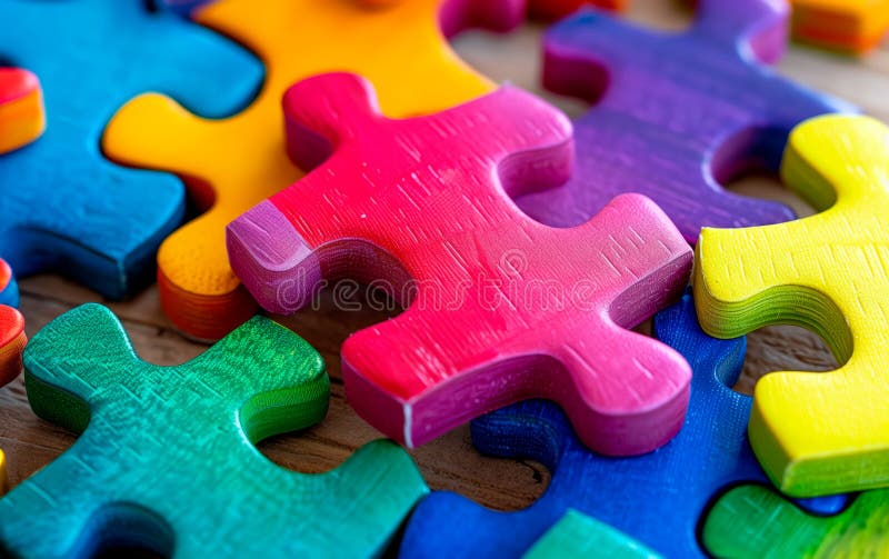 Multi Colored Jigsaw Puzzle Header Background. Stock Illustration ...