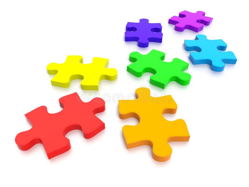 Multi Colored Jigsaw Puzzle Pieces Stock Illustration - Illustration of ...