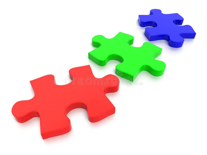 Multi Colored Jigsaw Puzzle Pieces Stock Illustration - Illustration of ...