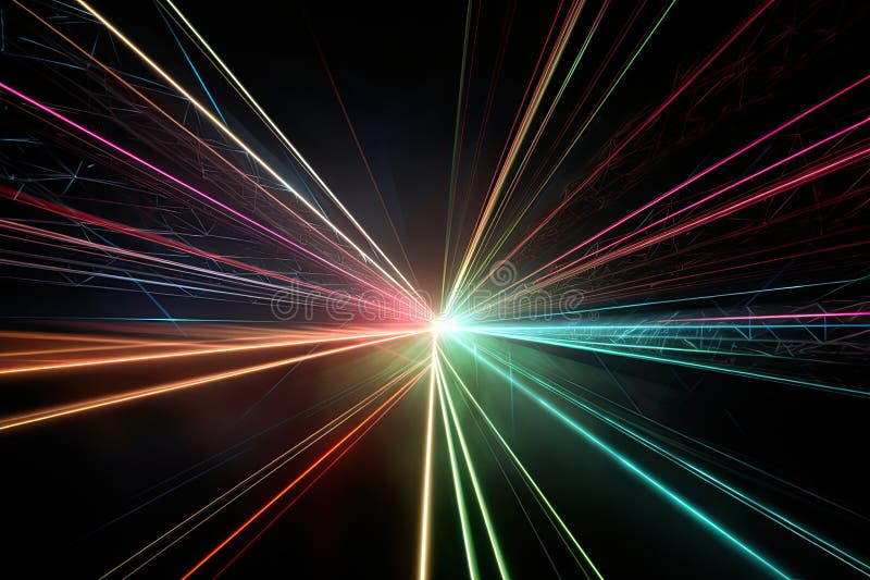 Multi-colored Laser Beams Intersecting in Mid-air, Creating a ...