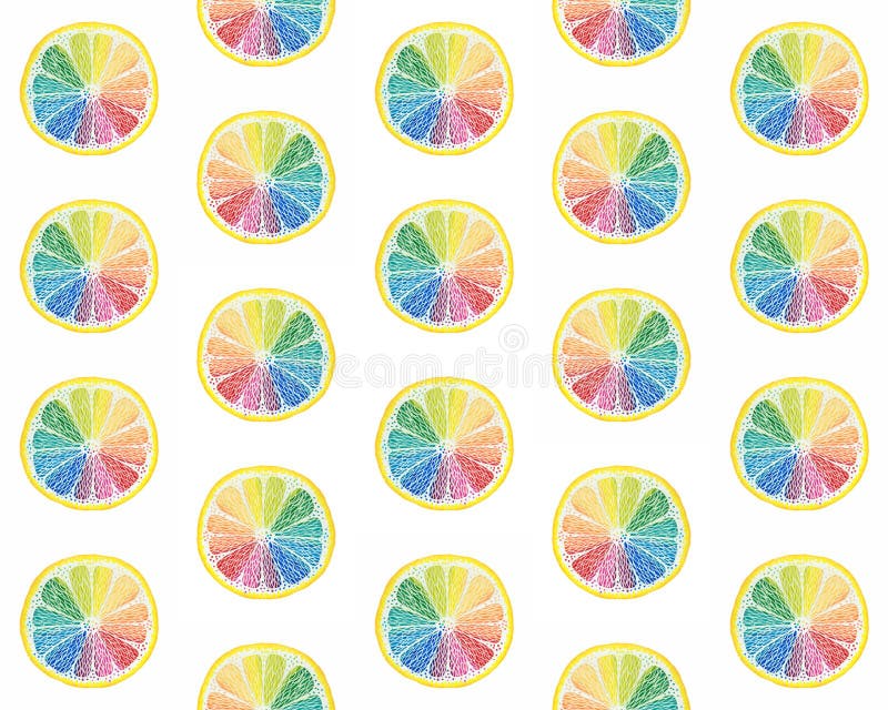 Multi-colored Lemon Slices Pattern Stock Illustration - Illustration of ...