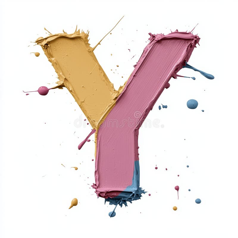 Multi-colored Letter Y Created with Spray Paint on a White Background ...