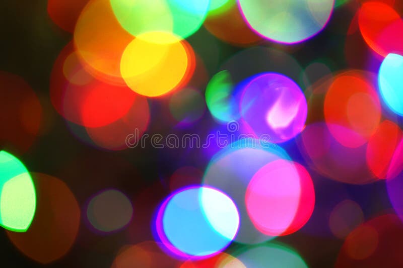 Multi-colored Light Spots. Defocused Abstract Lights Holiday Background ...
