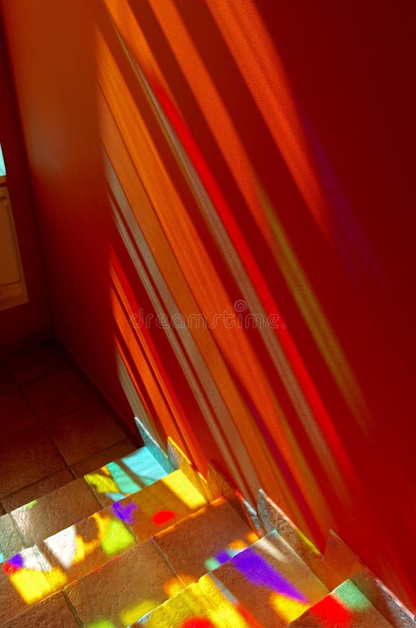 Spots of Colored Light on the Stairs. Stock Image - Image of motley ...