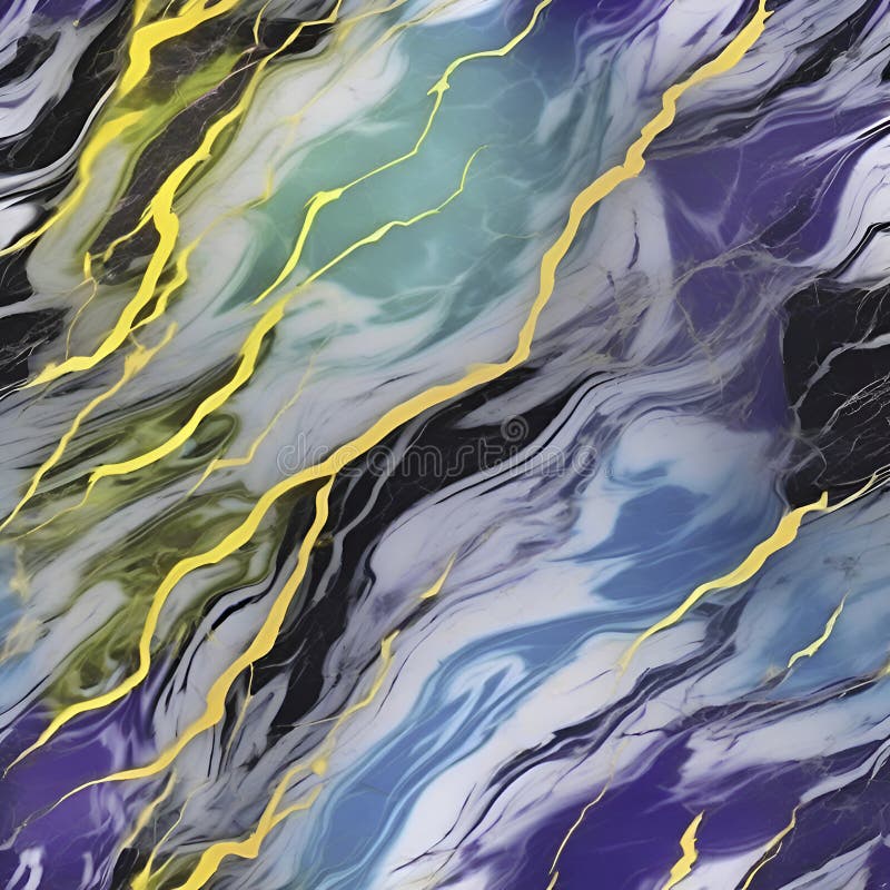 Multi-colored Lightning Pattern Marble. Generative AI. Stock ...