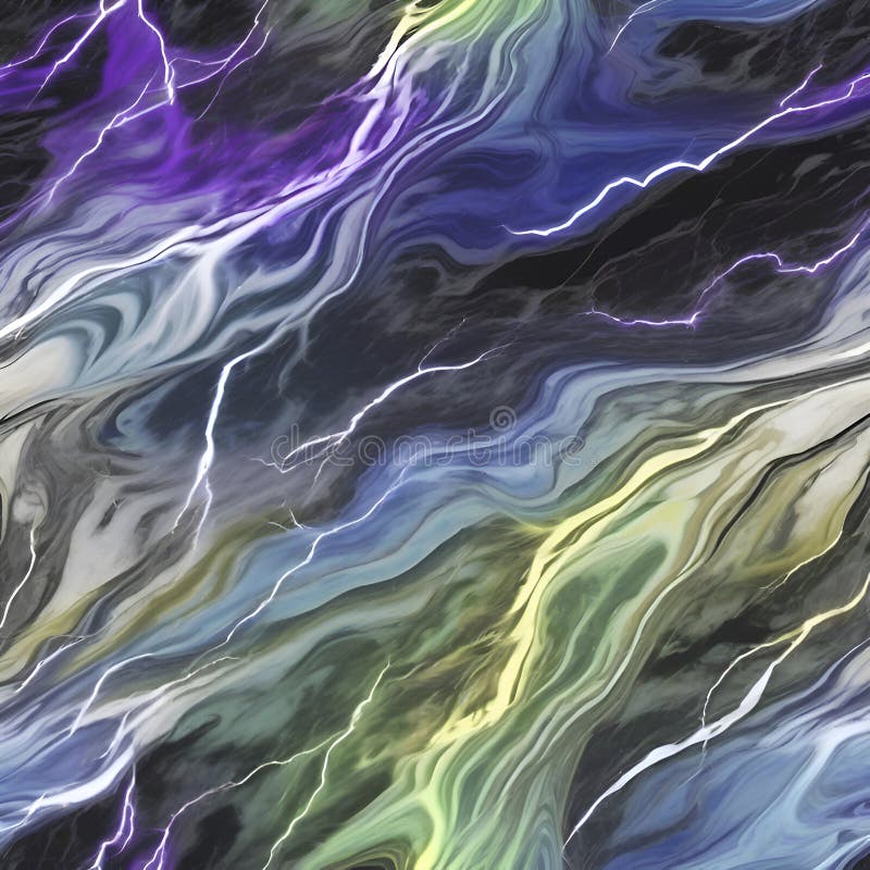 Multi-colored Lightning Pattern Marble. Generative AI. Stock ...