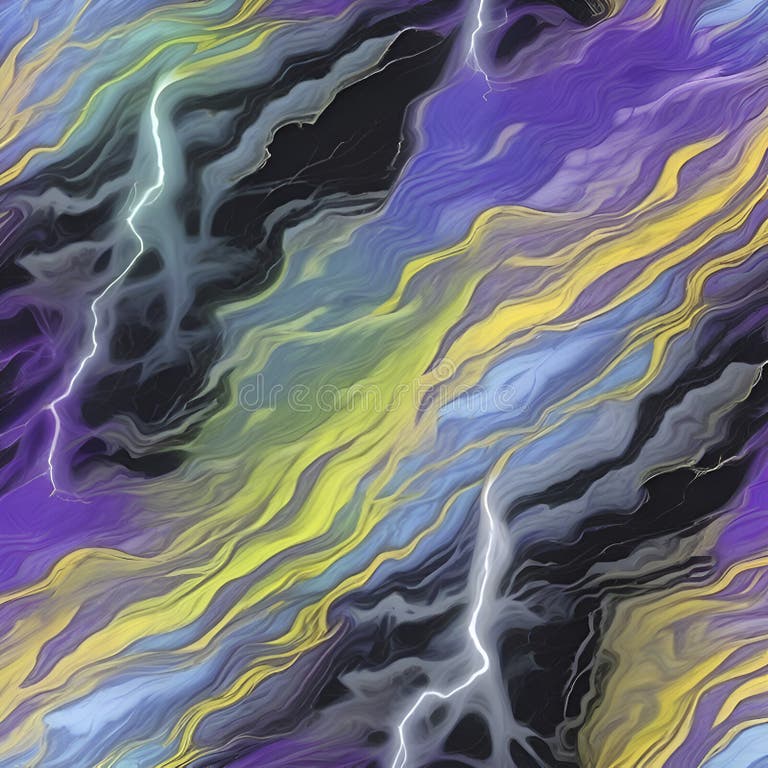Multi-colored Lightning Pattern Marble. Generative AI. Stock ...