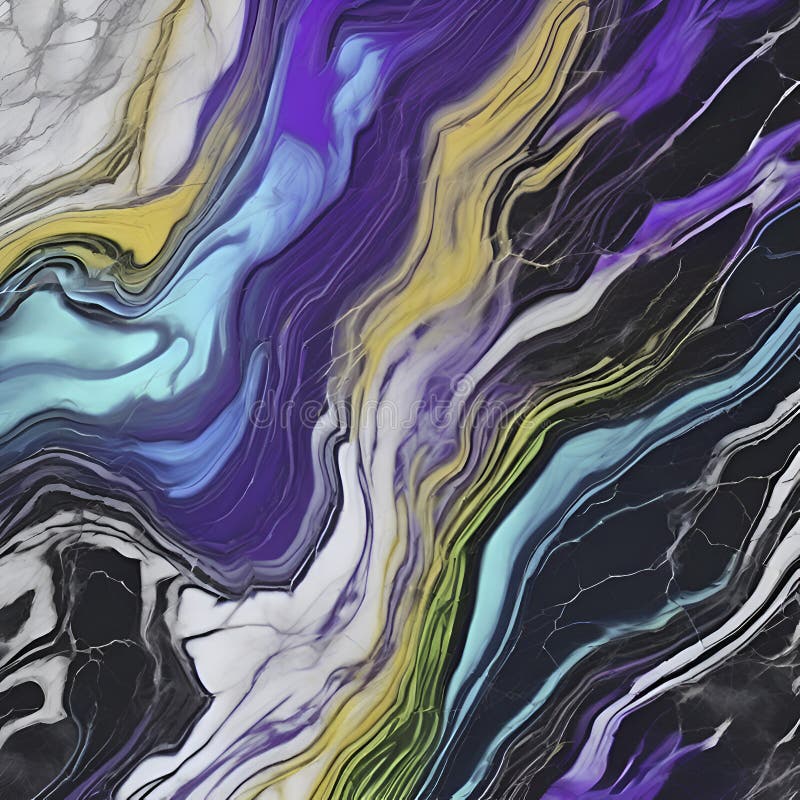 Multi-colored Lightning Pattern Marble. Generative AI. Stock ...