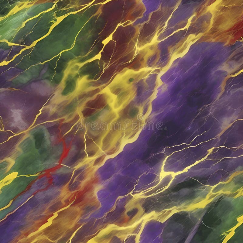 Multi-colored Lightning Pattern Marble. Generative AI. Stock ...