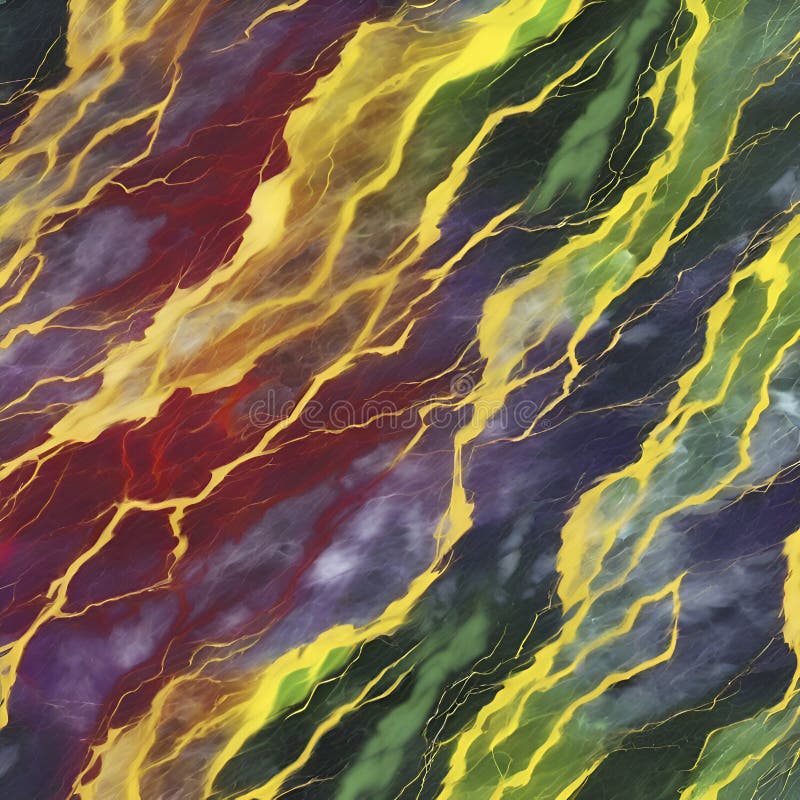 Multi-colored Lightning Pattern Marble. Generative AI. Stock ...