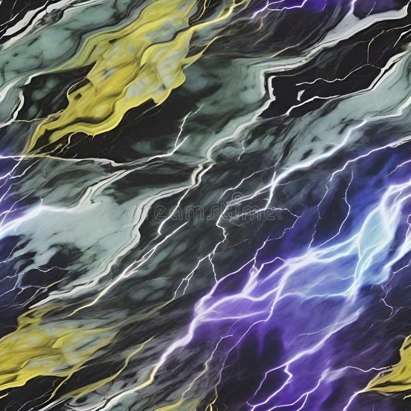 Multi-colored Lightning Pattern Marble. Generative AI. Stock ...