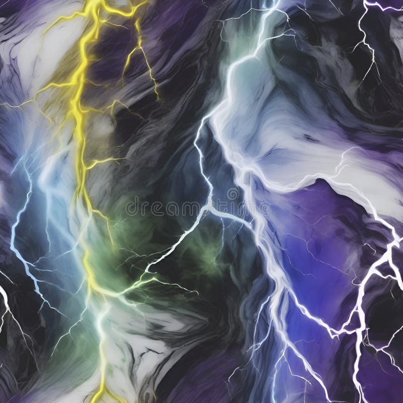 Multi-colored Lightning Pattern Marble. Generative AI. Stock ...