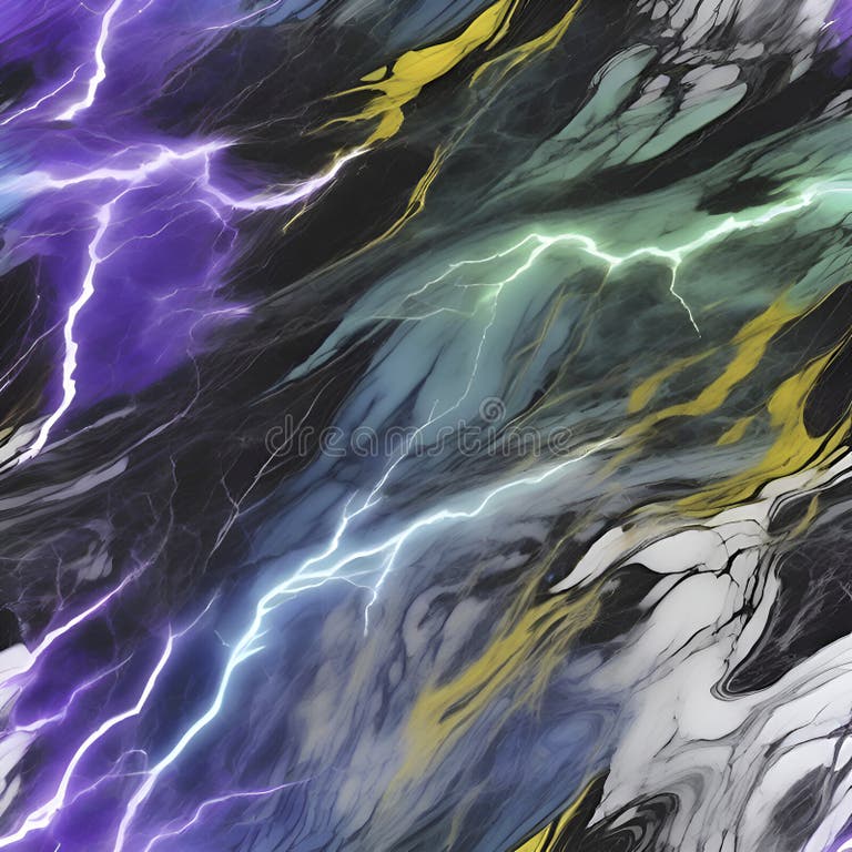 Multi-colored Lightning Pattern Marble. Generative AI. Stock ...