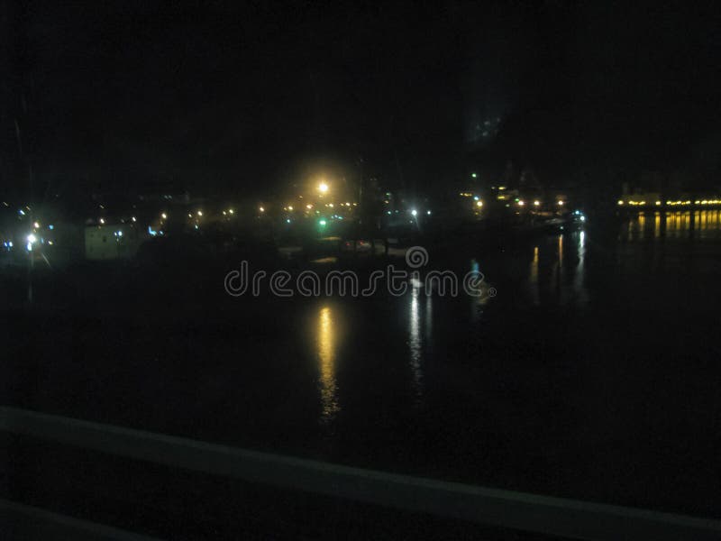 Multi-Colored Lights Over the Night River Stock Photo - Image of ...