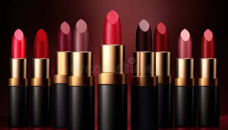 Multi-colored Lipsticks on a Dark Background in the Style of ...