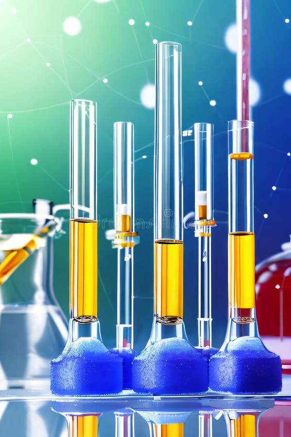 Multi-colored Liquids in Scientific Tubes in a Laboratory Stock ...