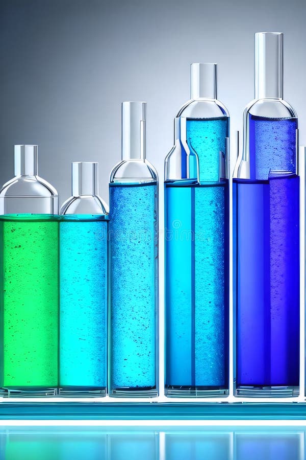 Various Liquids in Scientific Tubes in a Laboratory Environment Stock ...