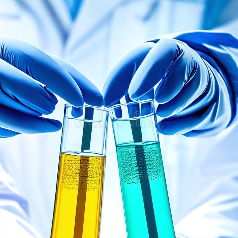 Scientific Tubes with Various Colored Fluids in a Modern Laboratory ...