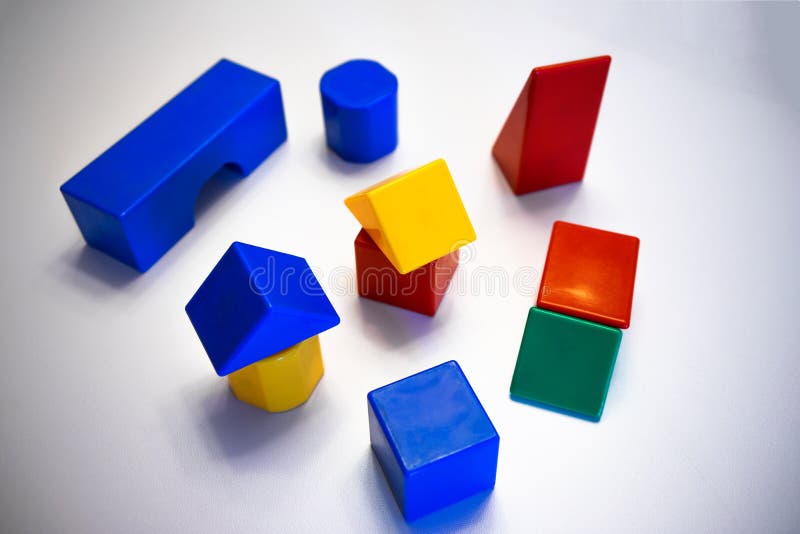 Multi-colored Magnetic Cubes for Children on White Isolate. Children S ...