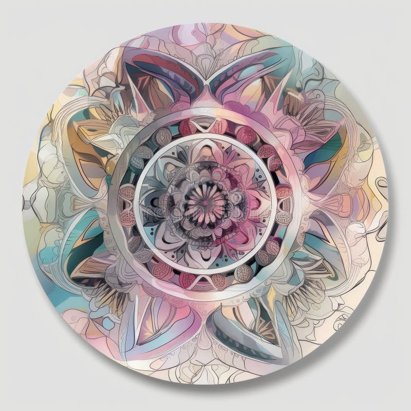 Multi Colored Mandala Pattern on White Background, Ethnic Design Stock ...