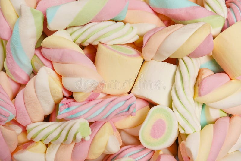 Multi-colored Marshmallows. Background or Texture of Colorful Blue and ...