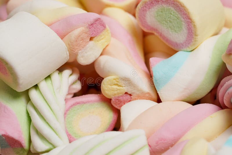 Multi-colored Marshmallows. Background or Texture of Colorful Blue and ...