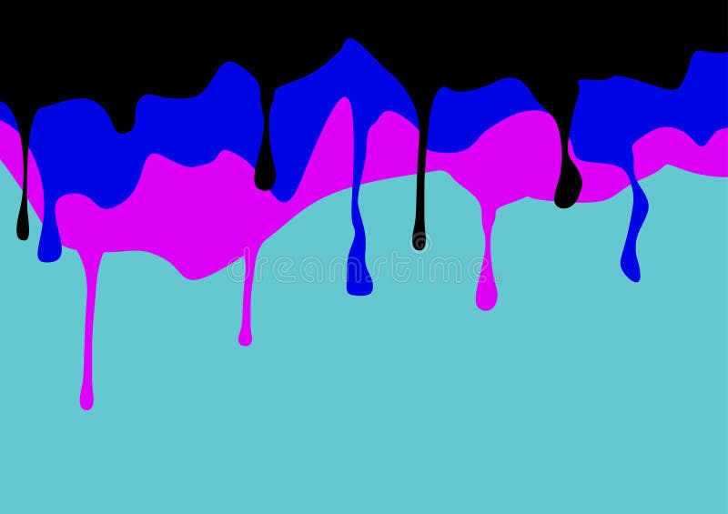Multi-colored Melt Drips or Liquid Paint Drops Isolated on Sky Blue ...