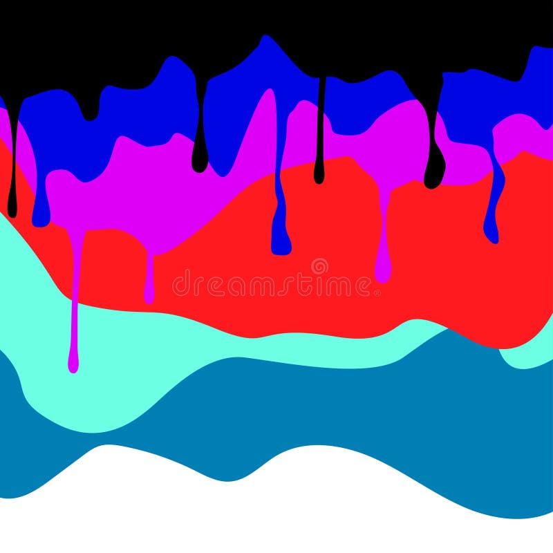 Multi-colored Melt Drips or Liquid Paint Drops Stock Vector ...