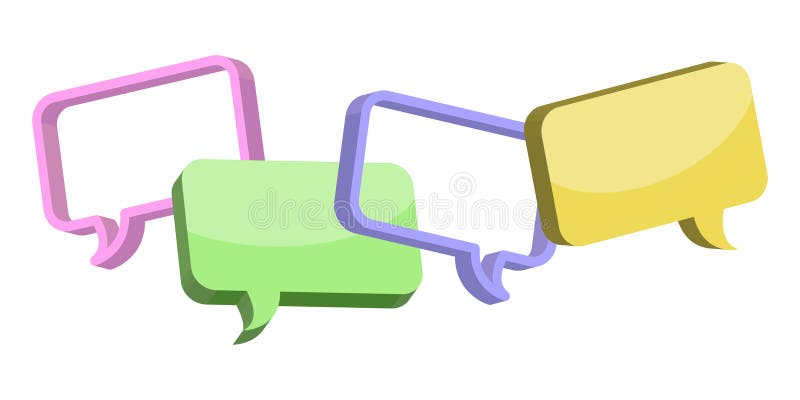 Multi-colored Message. Dialog, Chat Speech Bubble. Empty Speech Bubble ...