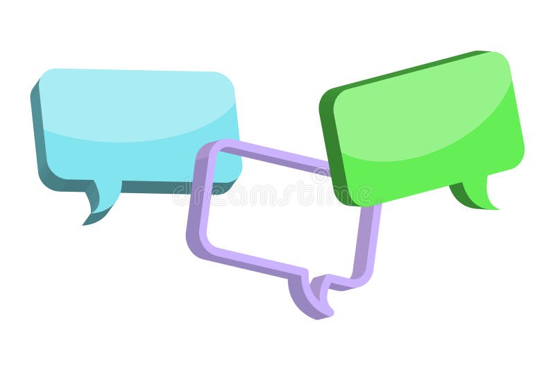 Multi-colored Message. Dialog, Chat Speech Bubble. Empty Speech Bubble ...
