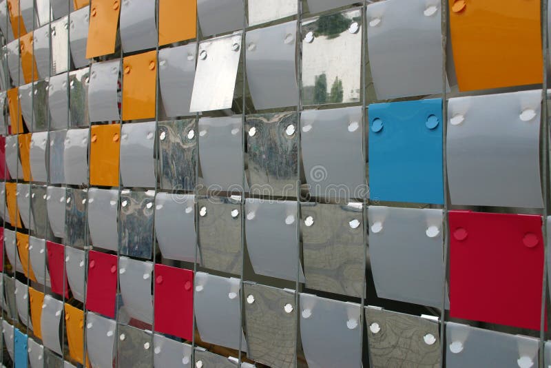 Multi-colored metal panels stock image. Image of multicolored - 94880431