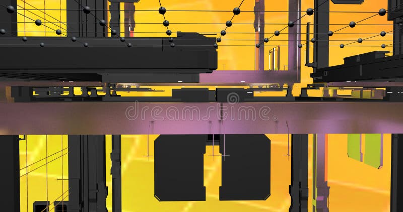 Multi-colored Metalic Building. Stock Illustration - Illustration of ...