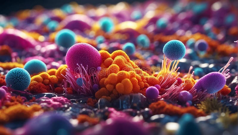 Multi-colored Microorganisms Microbe Infection Bacteria Bacterium ...