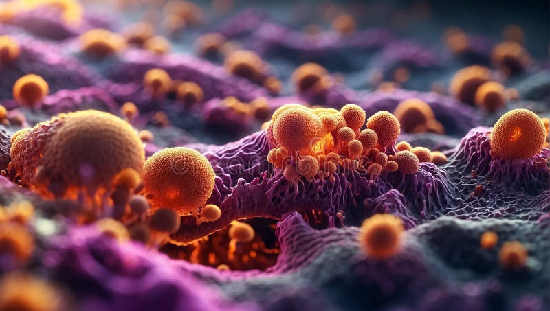 Microorganisms Under the Microscope, Set Vector Illustration ...