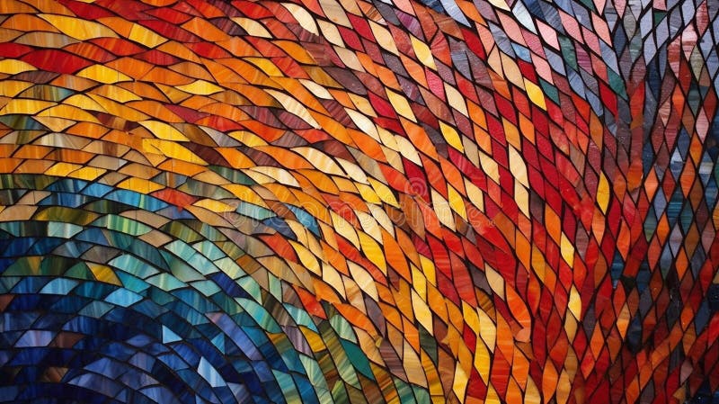 Multi-colored Moire Patterned Stained Glass Mosaic Stock Illustration ...
