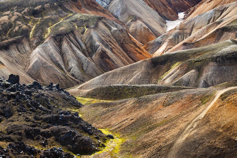 Multi-colored Mountains in Iceland Stock Photo - Image of colored ...