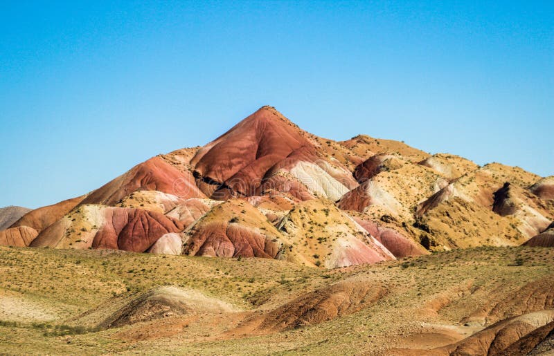 Multi-colored Mountains in the Vicinity of Tabriz. Stock Image - Image ...