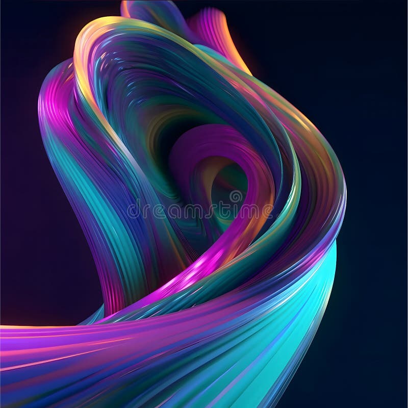 Multi-colored Neon Lights on Black Background Stock Illustration ...