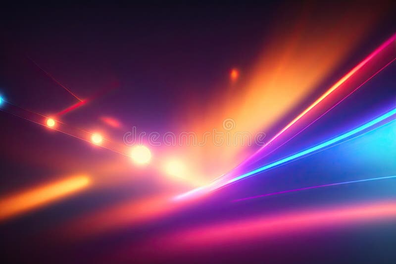 Multi-colored Neon Lights on a Dark Background, Reflection of Neon ...