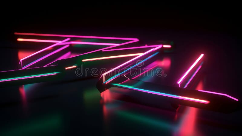 Multi-colored Neon Lights Shining on a Dark Background. Generative Ai ...