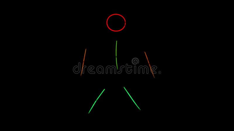 Multi-colored Neon Man Dancing in the Dark. Neon Stick Suit Stock ...