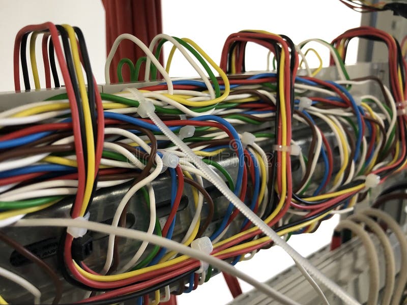 Multi Colored Network Cables Connected To Data Center Server Stock ...