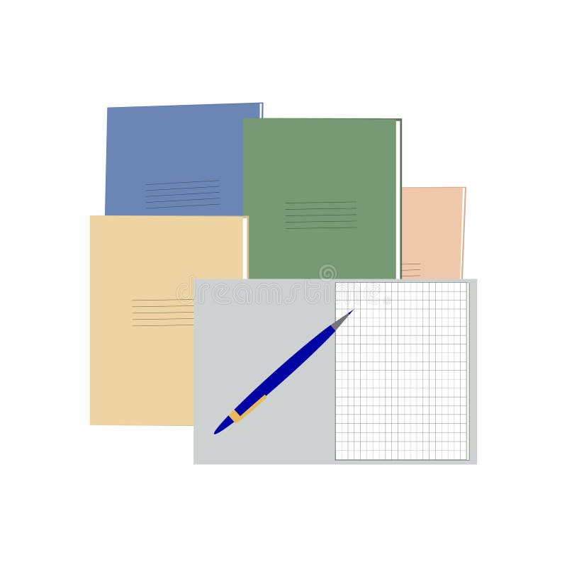 Multi-colored Notebooks, Accessories for Study. Back To School Stock ...