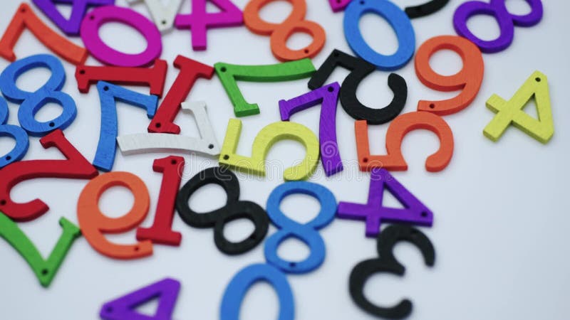 Multi-colored Numbers Spinning on a White Background. Stock Footage ...