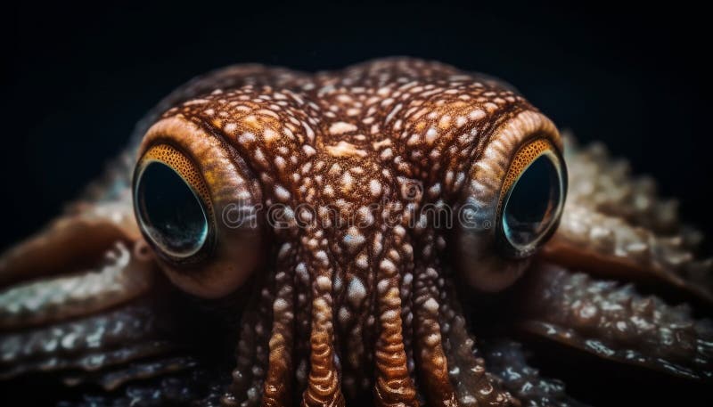 Multi Colored Octopus in Underwater Reef, Looking at Camera with ...